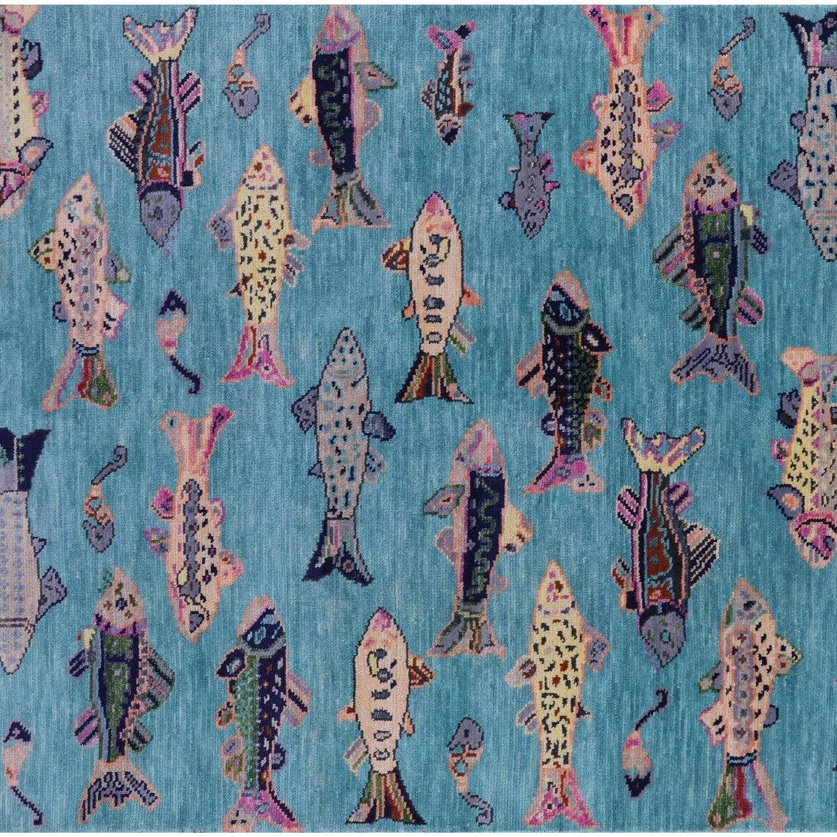 5' 1" X 8' 2" Gabbeh Fish Design Hand-Knotted Wool Rug – Manhattan Rugs