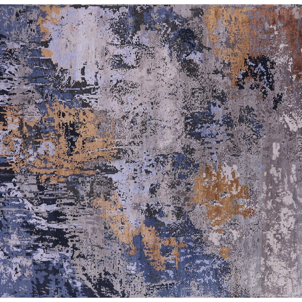 Abstract Wool & Silk Hand-Knotted Rug 8' 10" X 12' 1" – Manhattan Rugs
